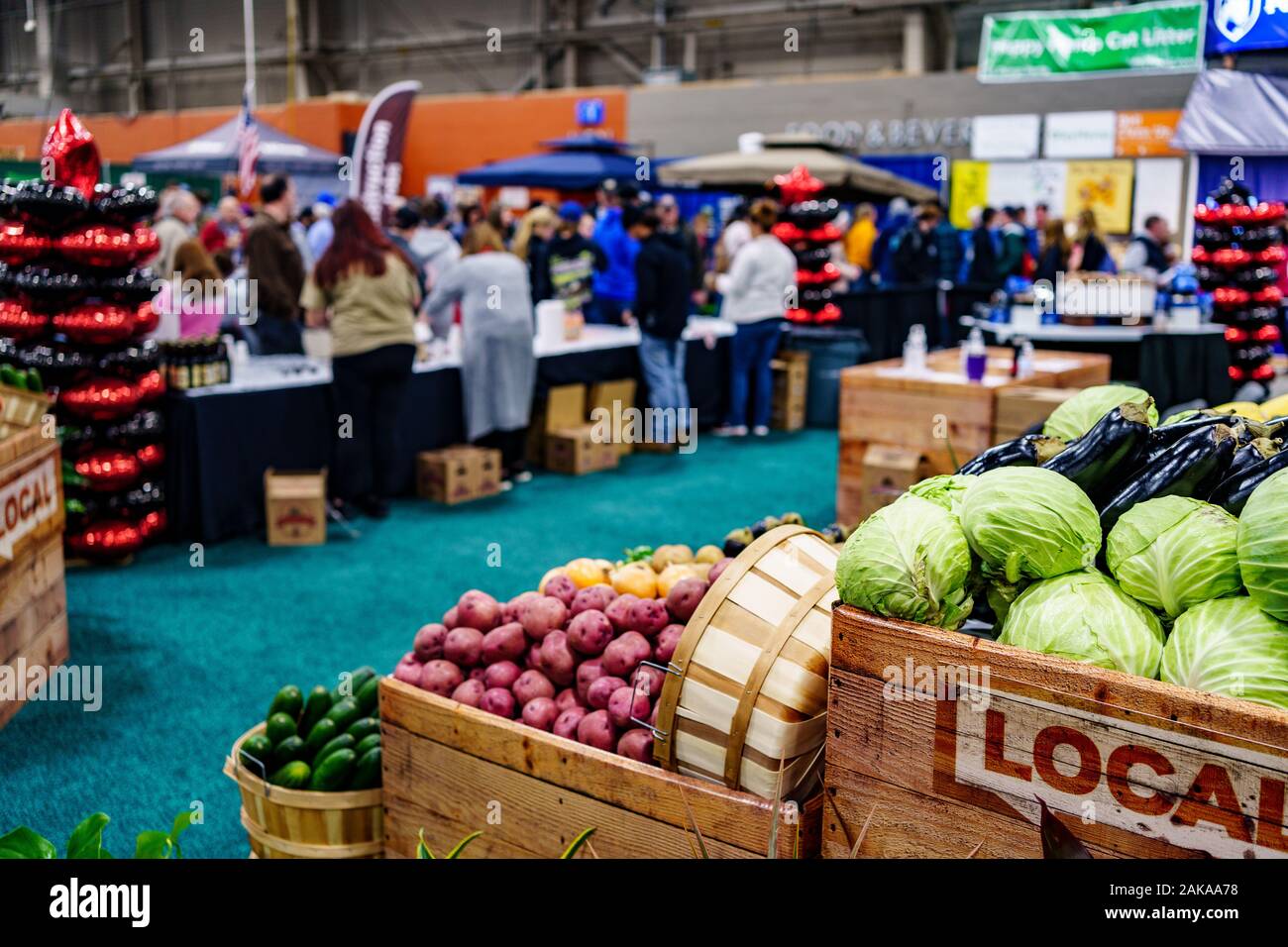 Harrisburg, PA / USA - January 6, 2020: Fresh vegetables on display at ...