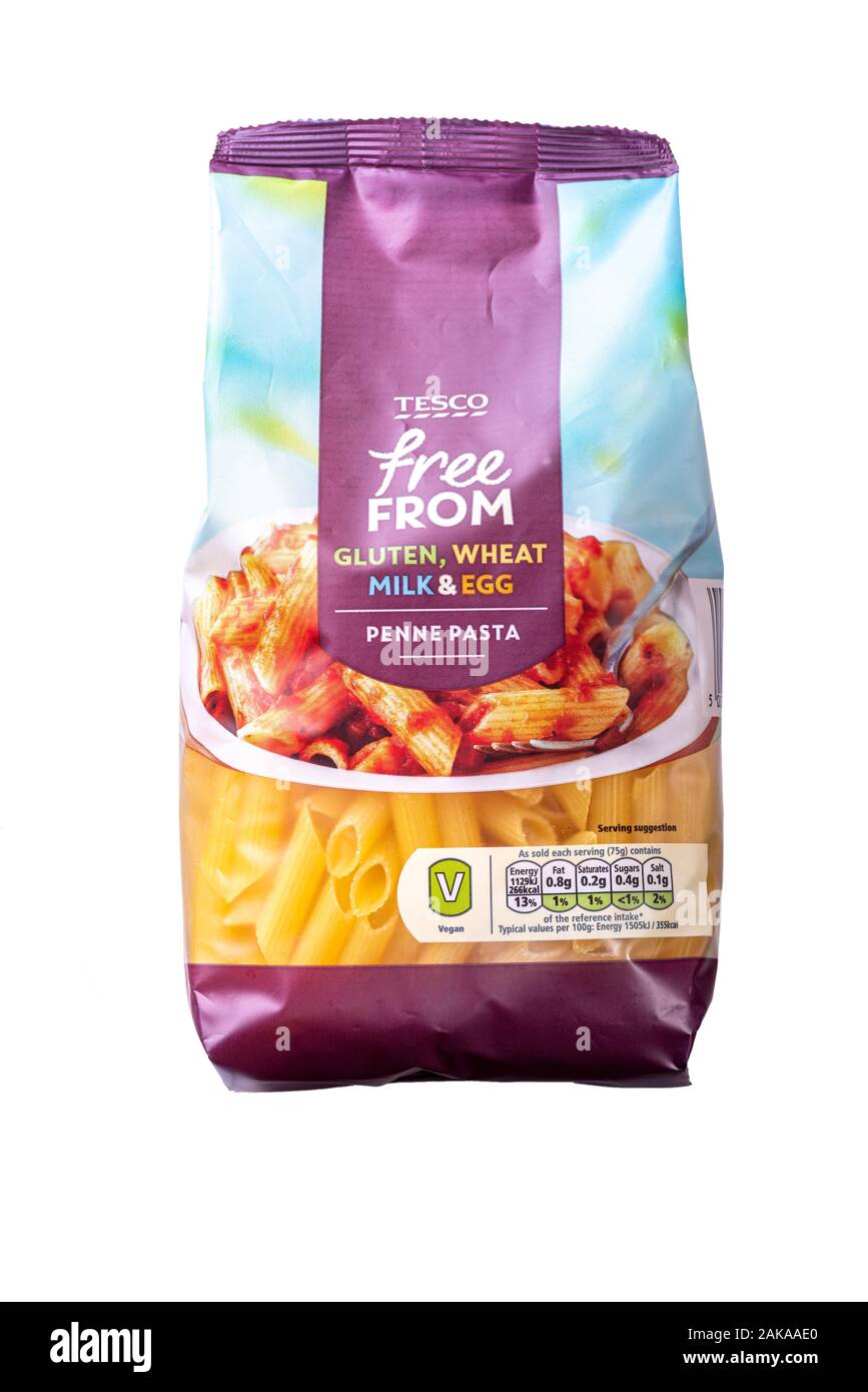 Gluten, milk, and egg free, penne pasta tubes. B free pasta pack ...
