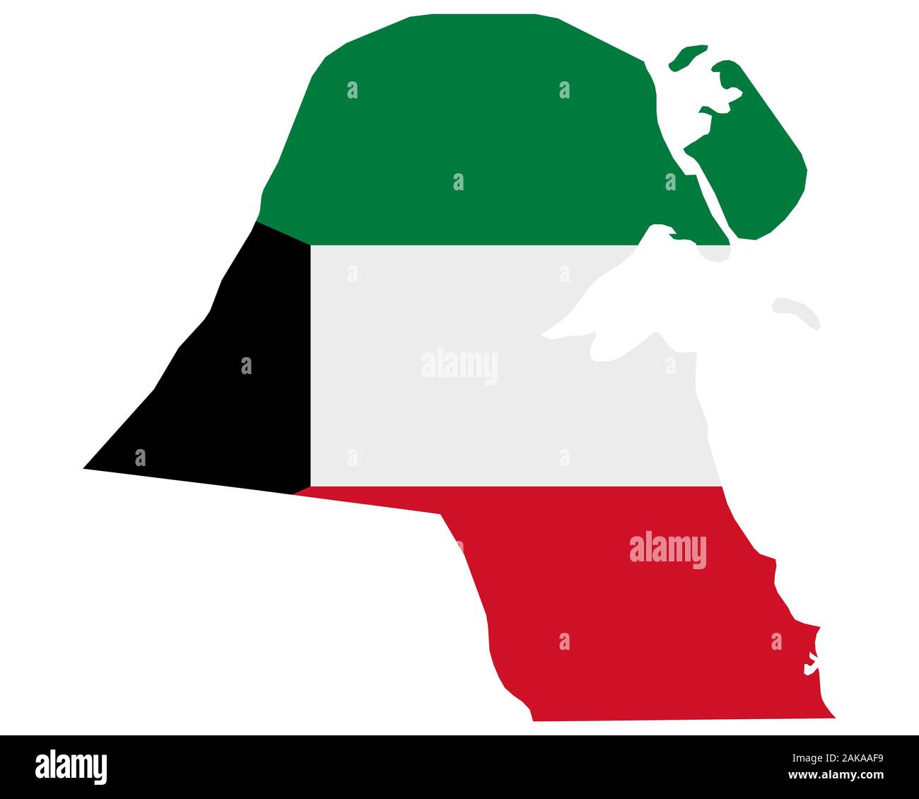 Flag in map of Kuwait Stock Photo - Alamy