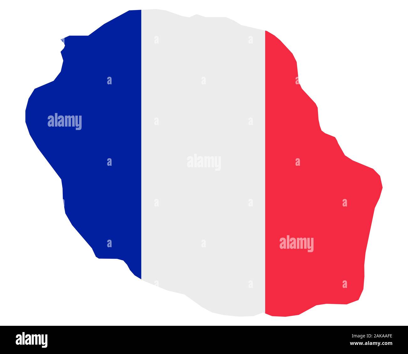 Flag in map of La Reunion Stock Photo - Alamy