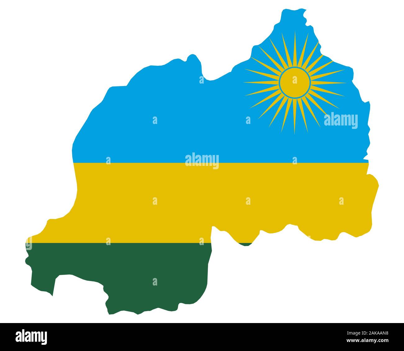Flag in map of Rwanda Stock Photo - Alamy