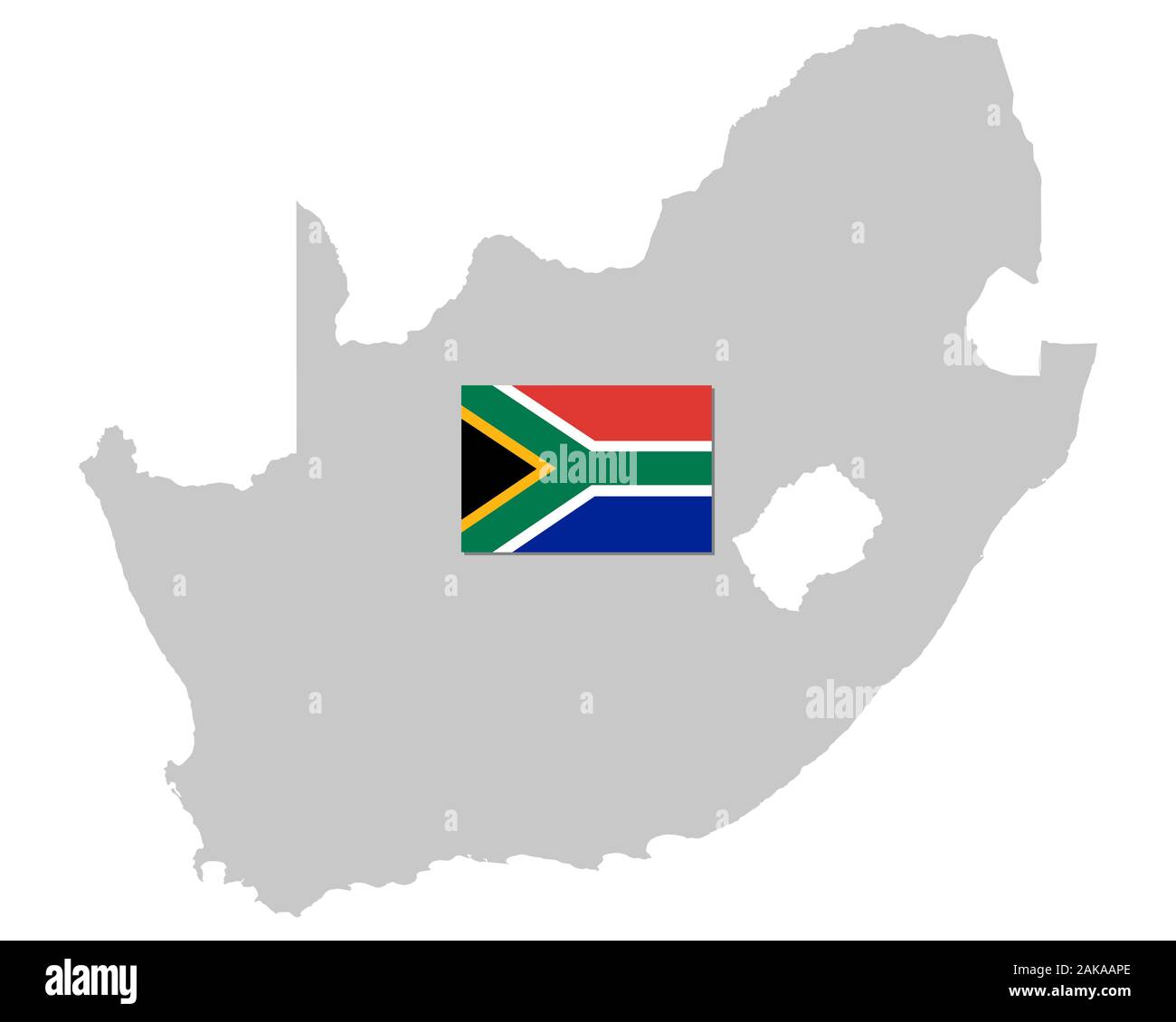 Flag and map of South Africa Stock Photo - Alamy