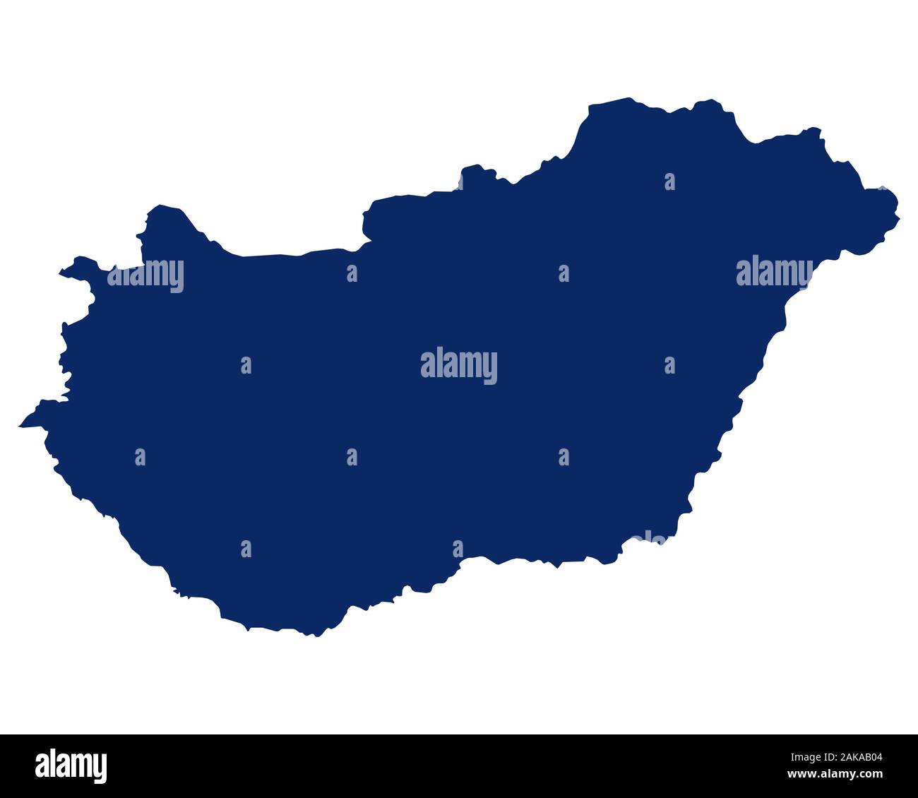Map of Hungary in blue colour Stock Photo - Alamy