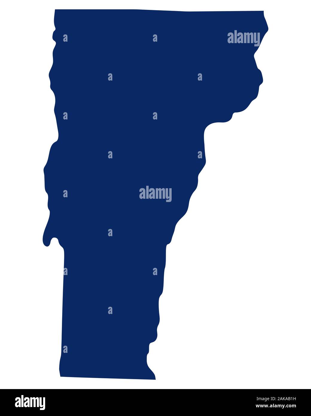 Map of Vermont in blue colour Stock Photo - Alamy