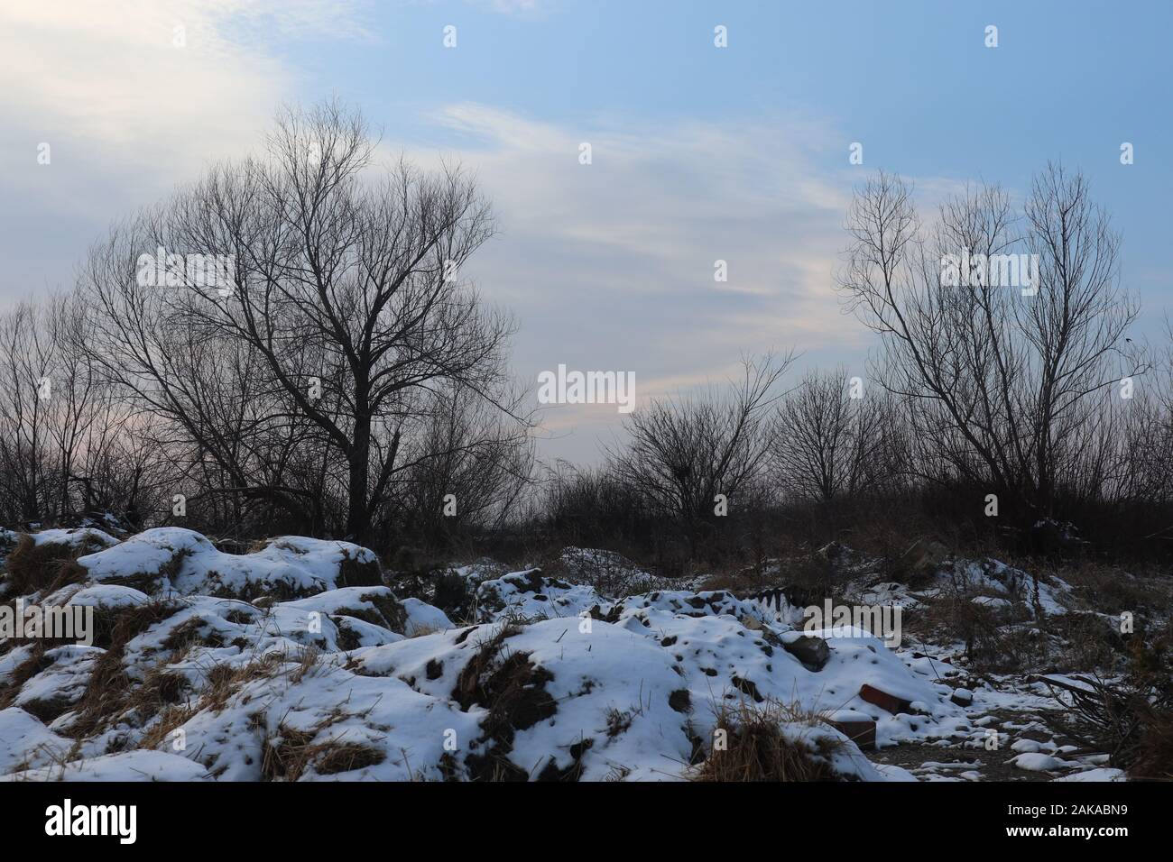 Amazing cold winter shots in the country field, beautiful snow and nice ...