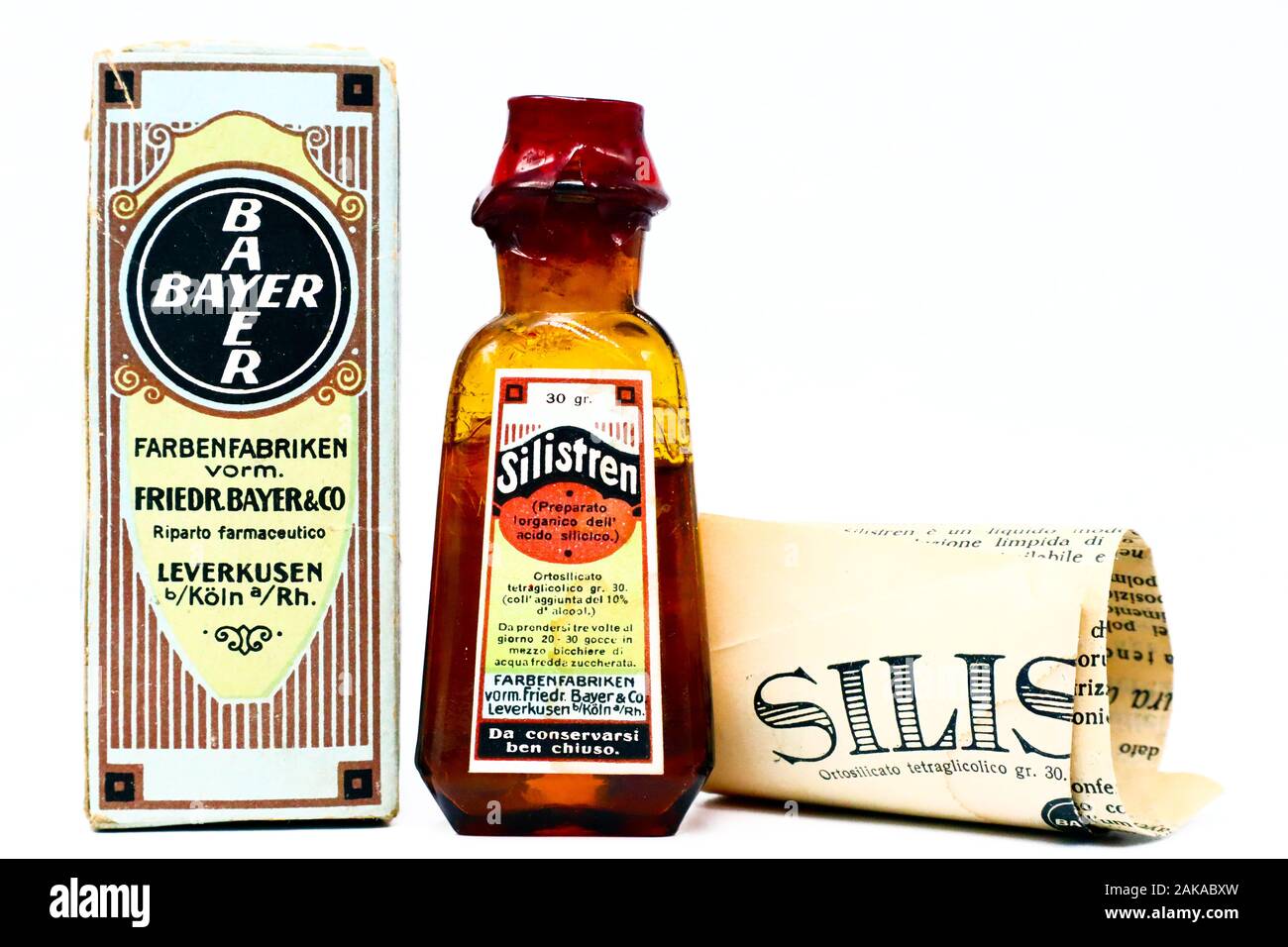 Vintage 1920s SILISTREN for the treatment of tuberculosis BAYER. Bayer ...