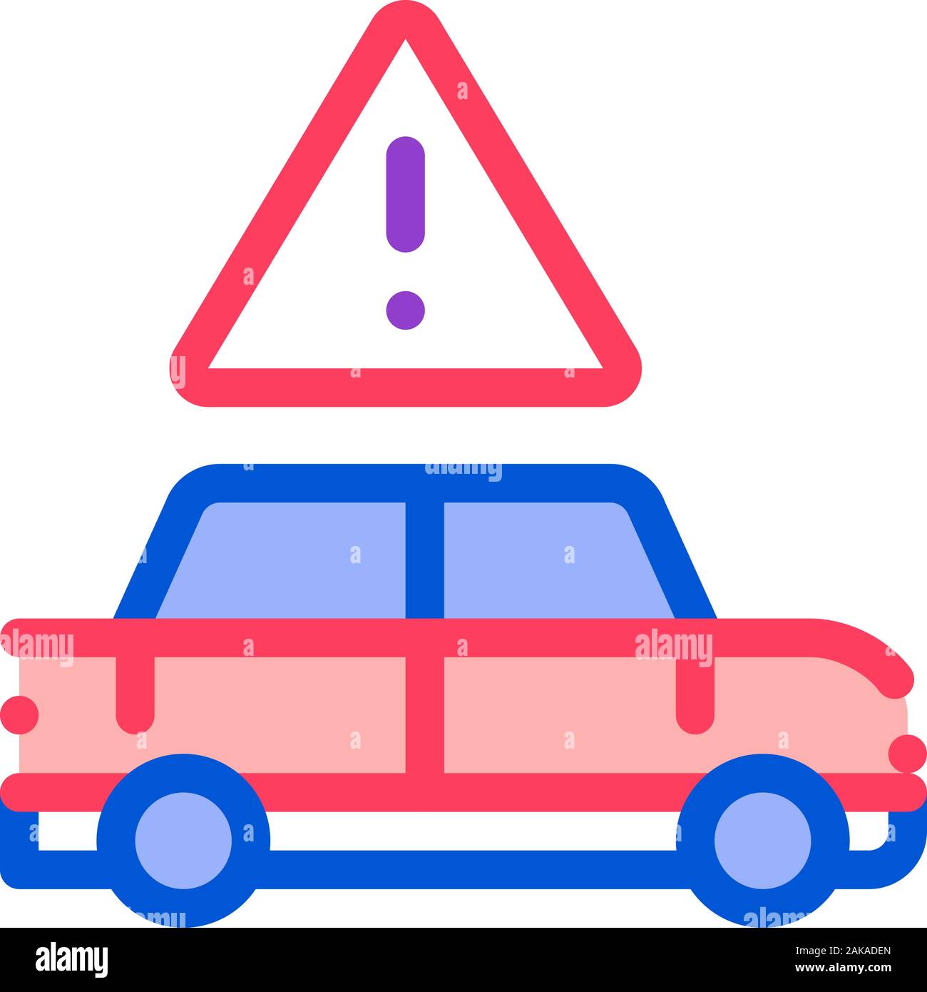 Car Danger Obstruction Icon Vector Outline Illustration Stock Vector ...