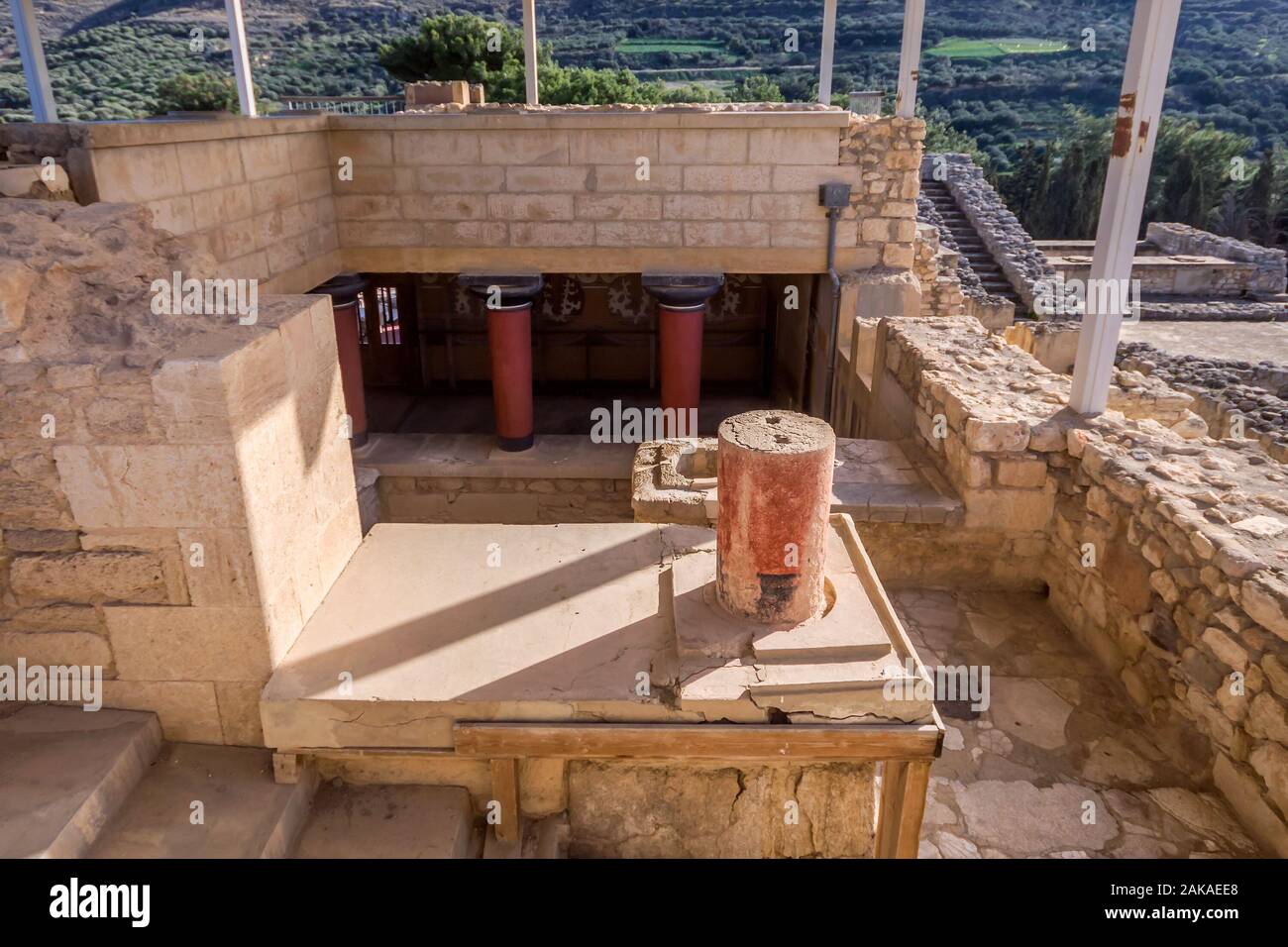 Crete, Greece - January, 2016. The ruins of the Minoan palaces is the ...