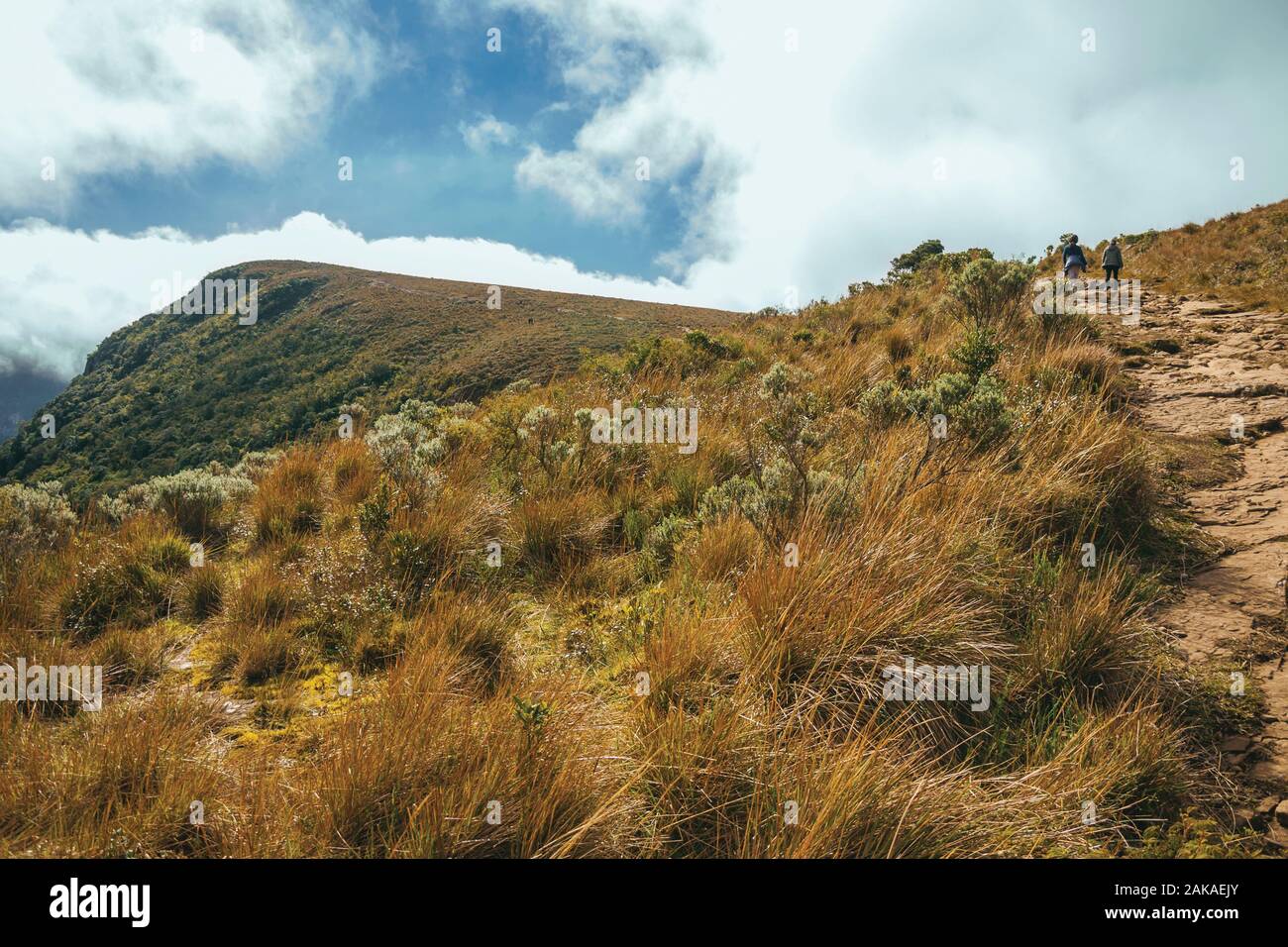 People on rocky trail going up to the top of Fortaleza Canyon near ...