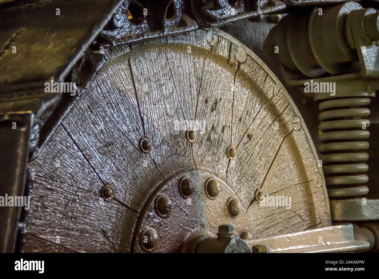 Wooden wheel of the tank Stock Photo - Alamy
