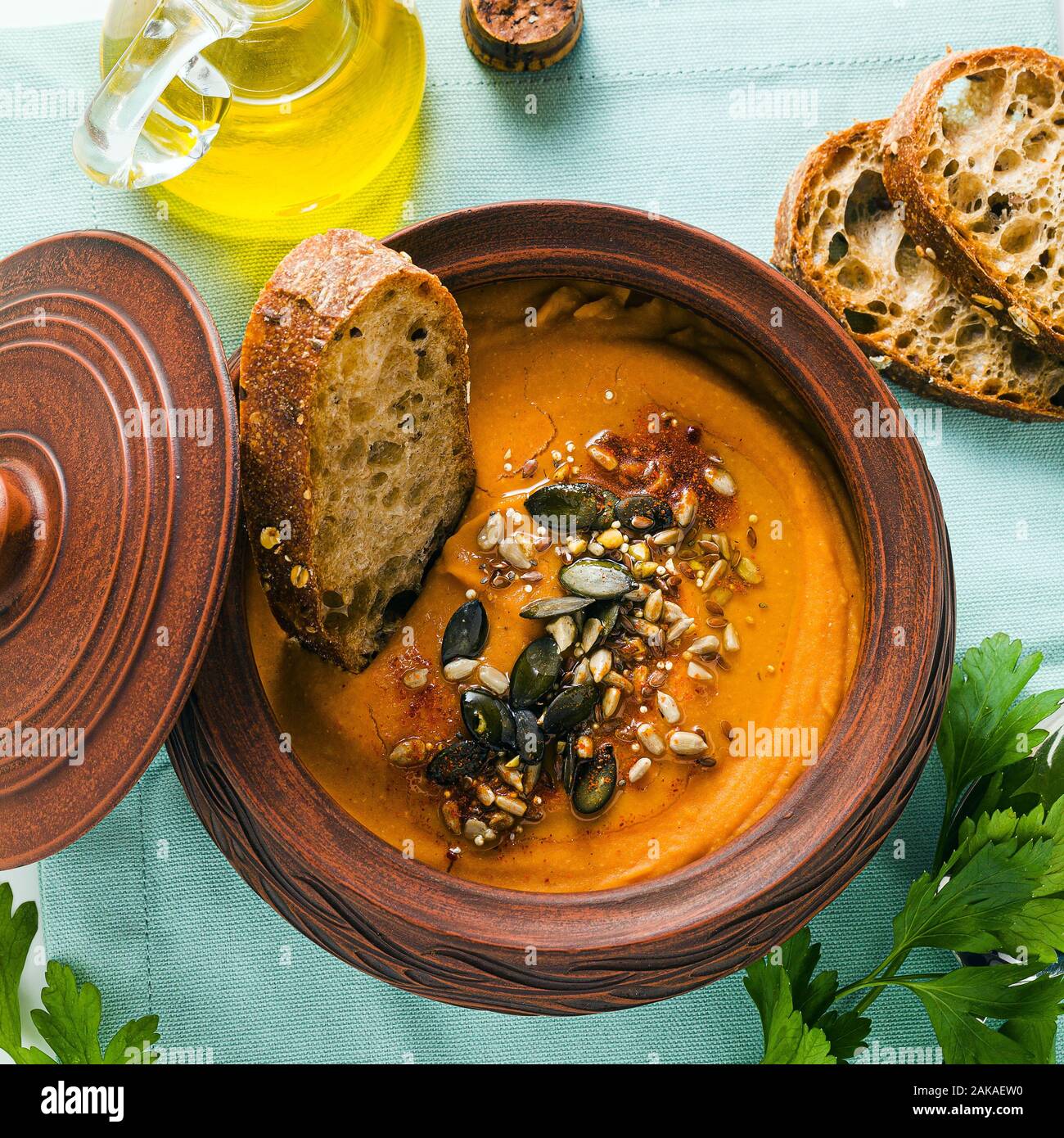 Butternut soup rye bread hi-res stock photography and images - Alamy