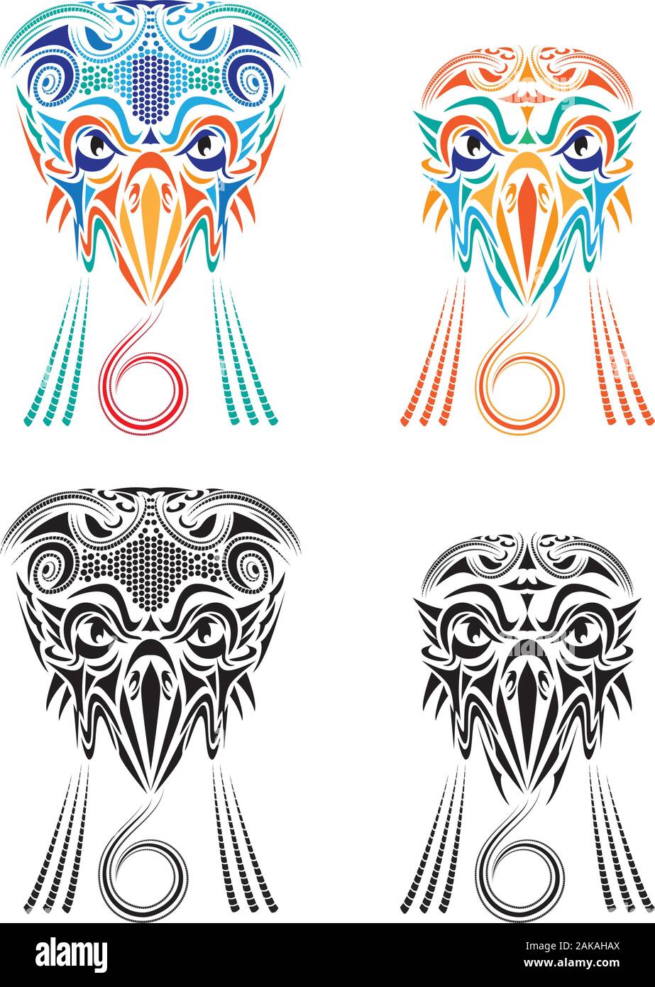 Bird head tribal stylized pattern Stock Vector Image & Art - Alamy