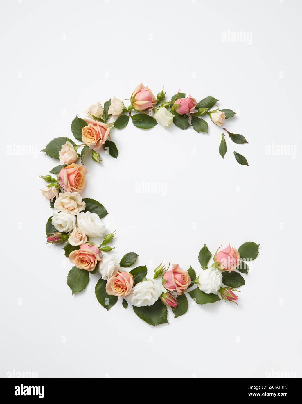 Round corner frame from roses flowers Stock Photo - Alamy