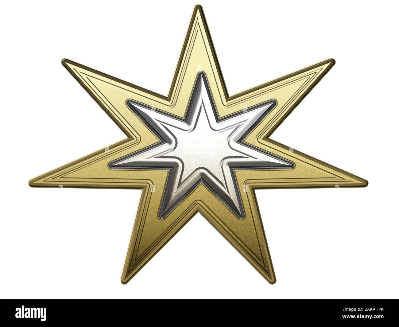 Magic Celtic gold golden silver elven septagram septogram star on white ...