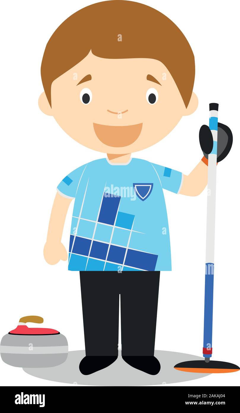 Sports cartoon vector illustrations: Curling Stock Vector Image & Art ...