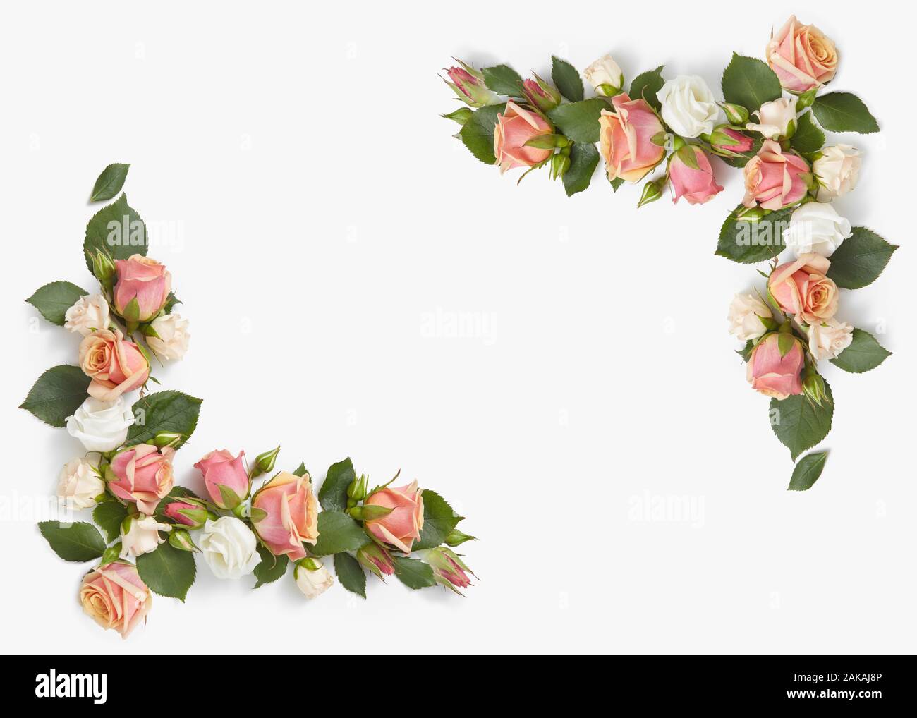 Corner flowers frame for congratulation Stock Photo - Alamy