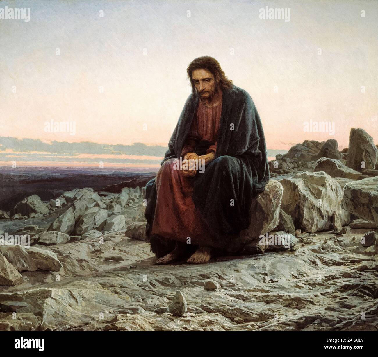 Ivan Kramskoi, Christ in the Wilderness, painting, 1872 Stock Photo - Alamy