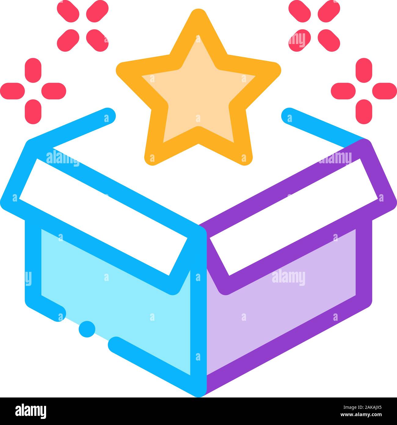 Star Bonus Box Icon Vector Outline Illustration Stock Vector Image ...