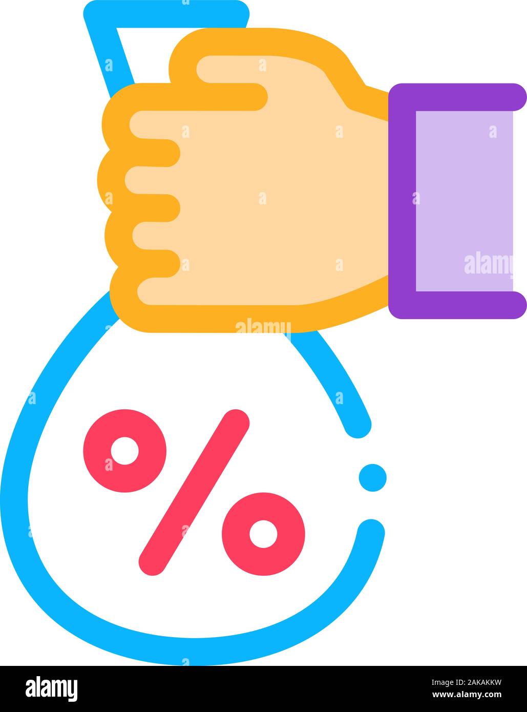 Hand Giving Percent Icon Vector Outline Illustration Stock Vector Image ...
