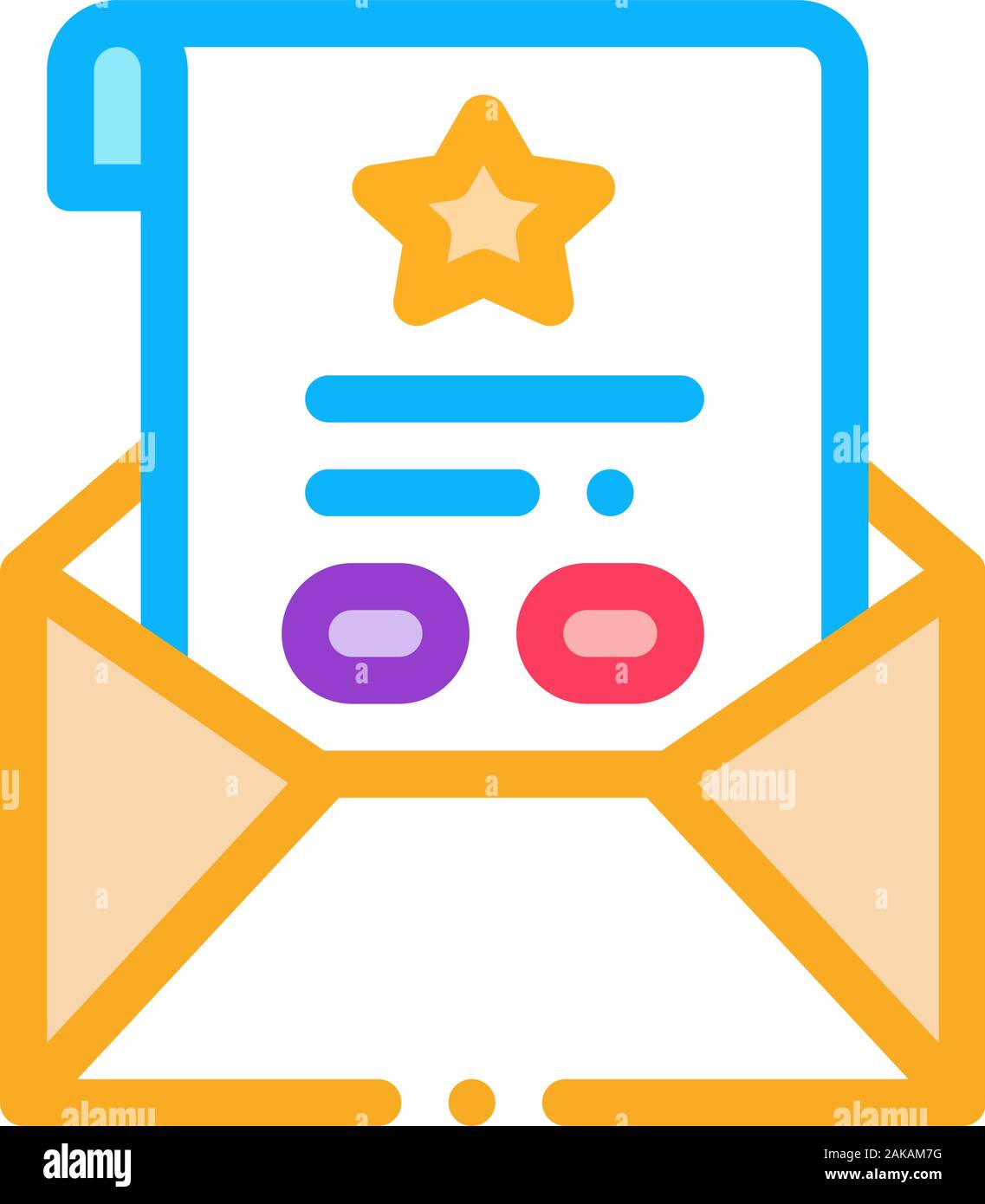 Bonus Sheet Letter Icon Vector Outline Illustration Stock Vector Image ...