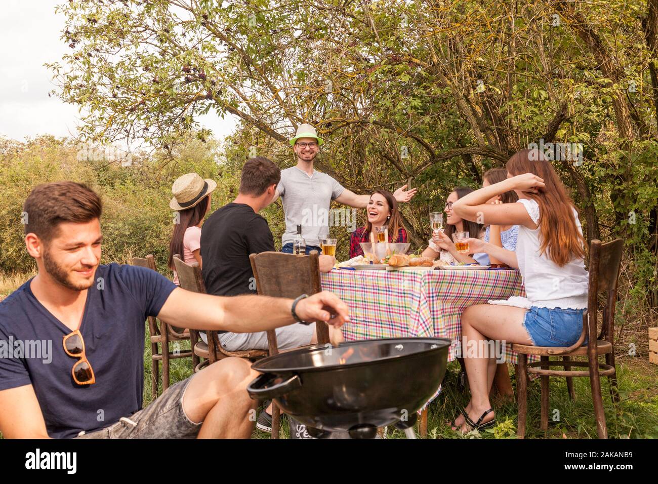 Picnic lawn grass friends family hi-res stock photography and images ...