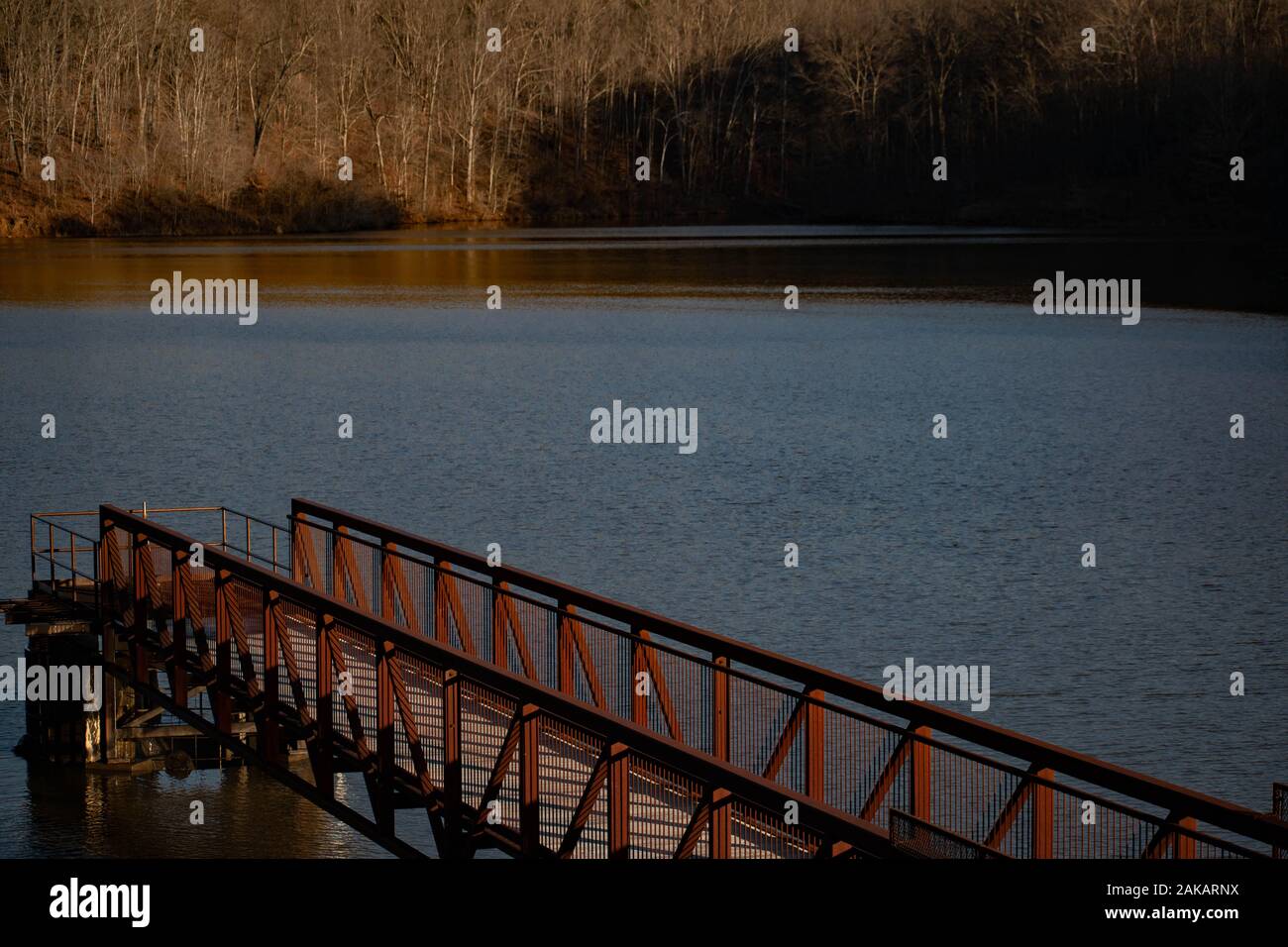 Lake with Pier Stock Photo - Alamy