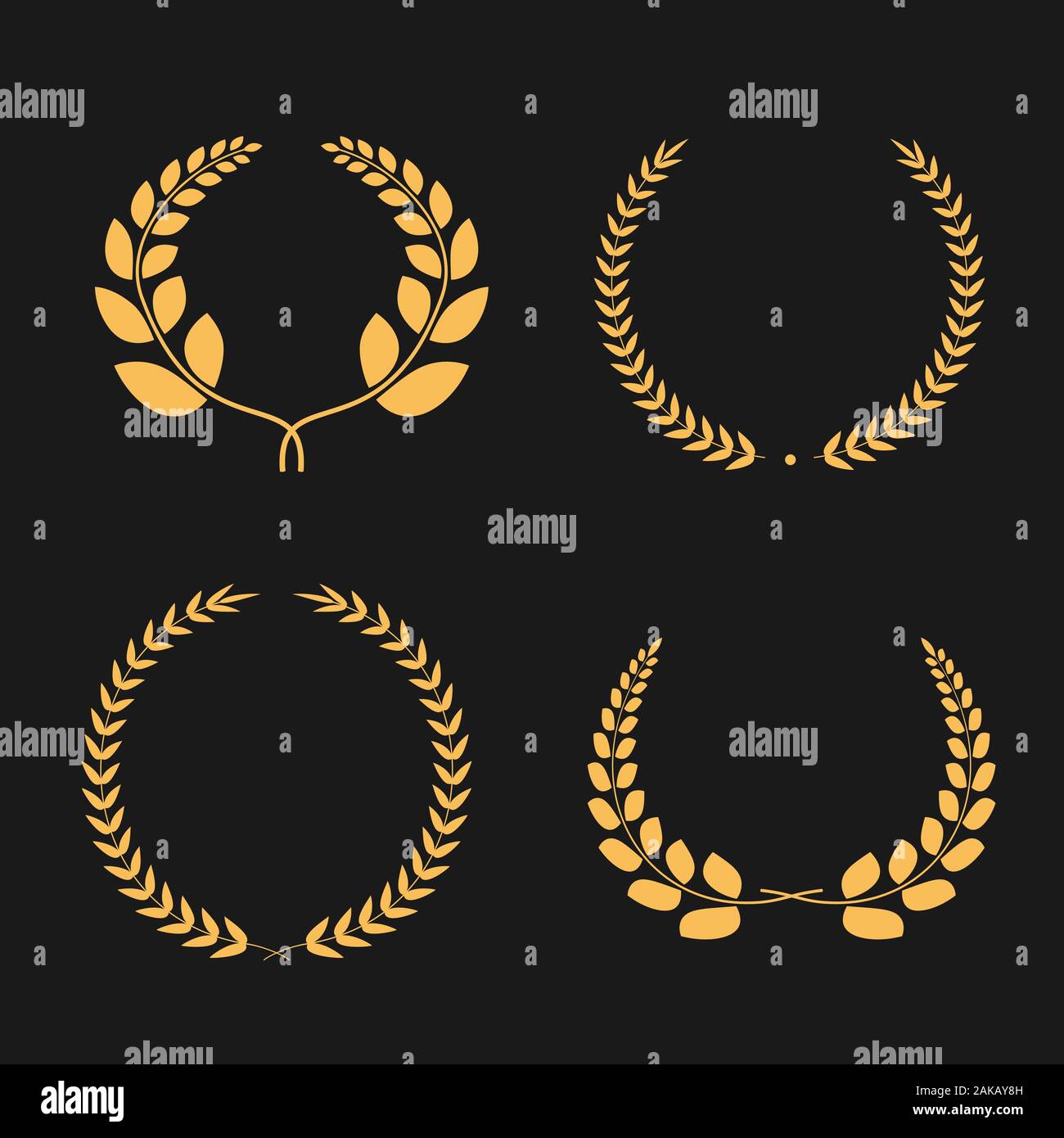 Laurel Wreath symbol collection. Vector design elements Stock Vector ...