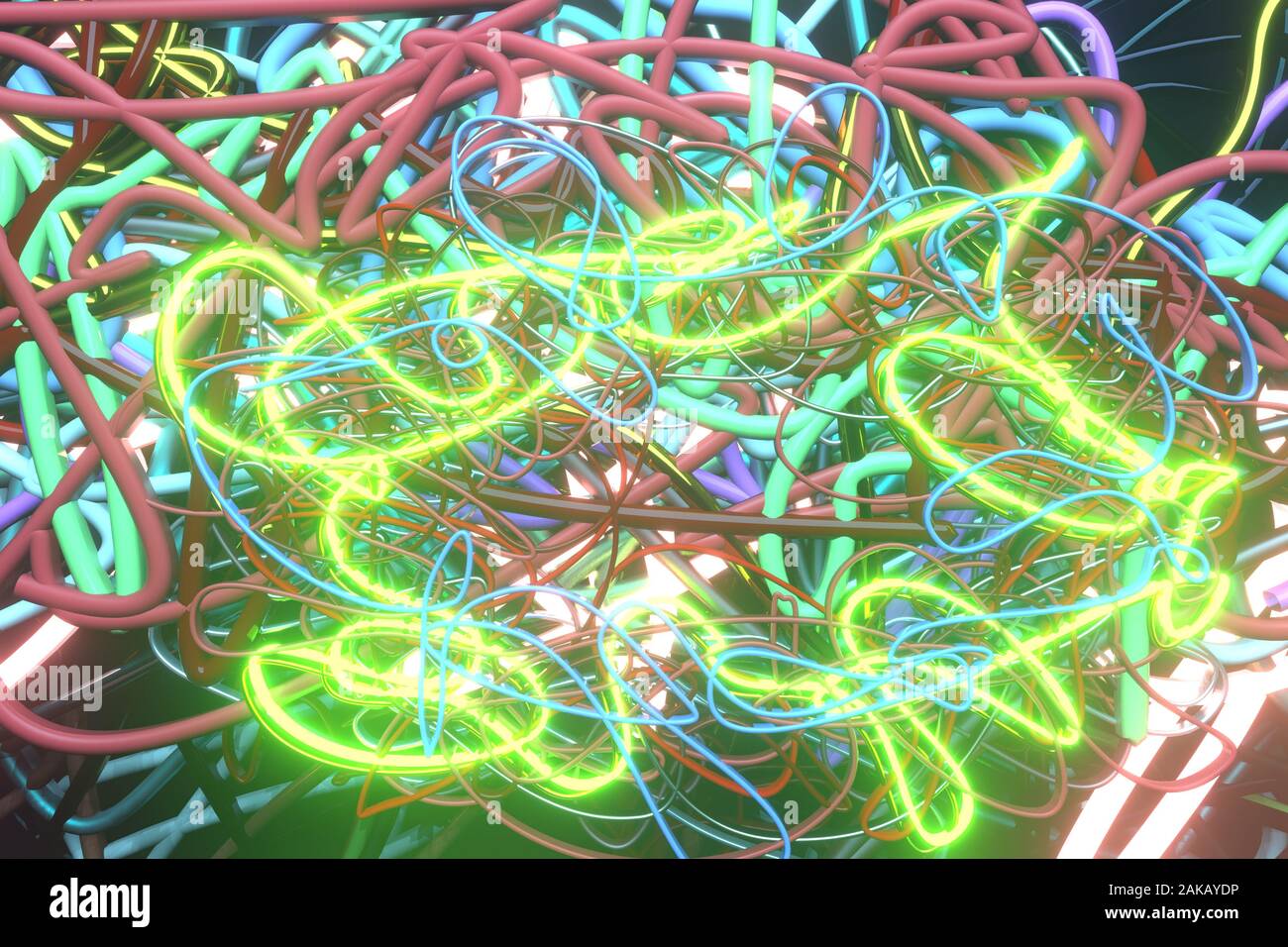 Messy colorful string neon grow lights, illustrations, for graphic ...