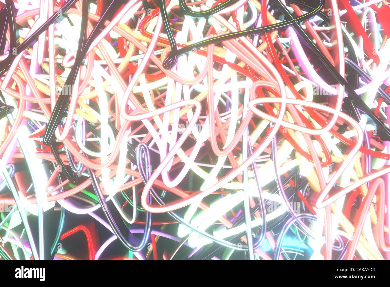 Messy colorful string neon grow lights, illustrations, for graphic ...