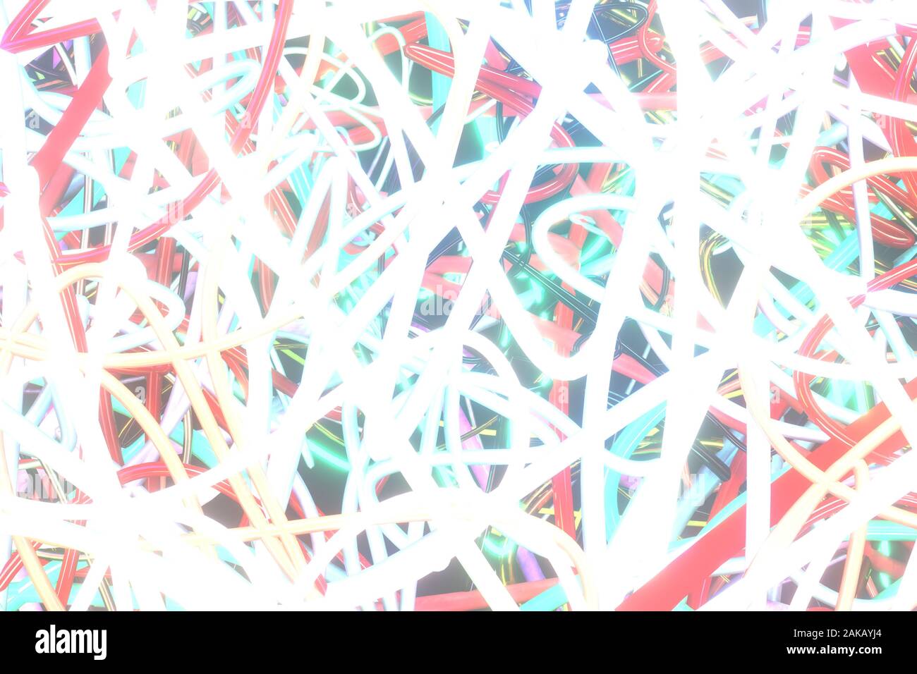 Neon grow lights, messy colorful string. For illustrations design ...