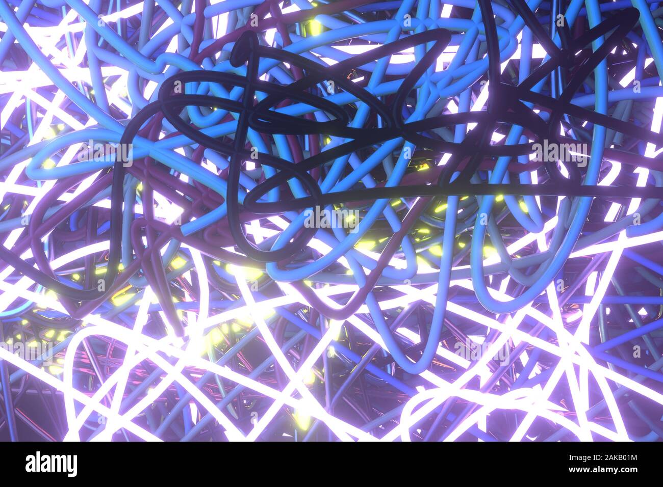 Neon grow lights, messy colorful string. For illustrations design ...