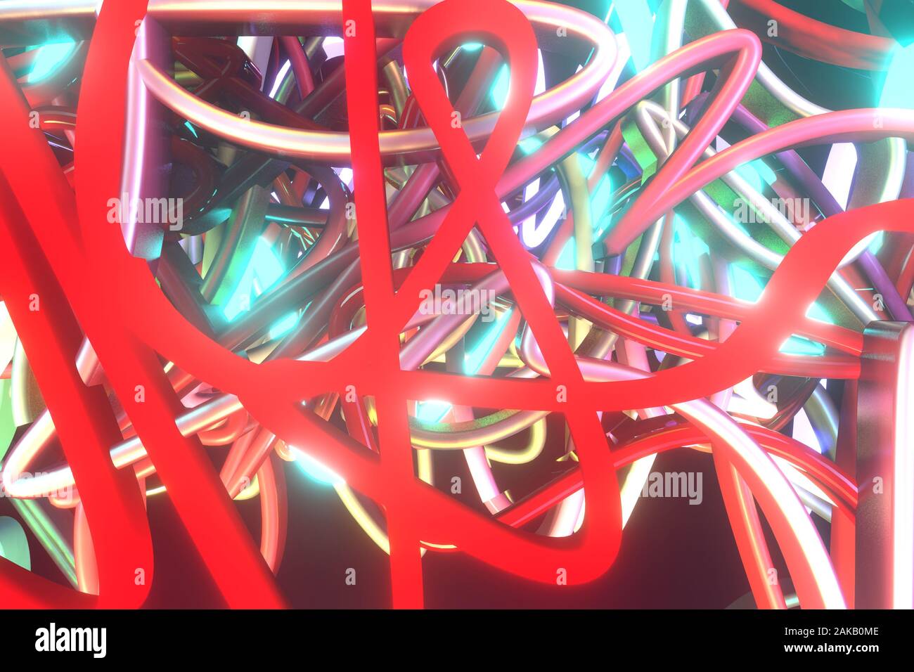 Neon grow lights, messy colorful string. For illustrations design ...