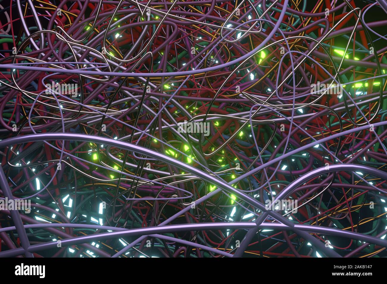 Neon grow lights, messy colorful string. For graphic design, catalog ...