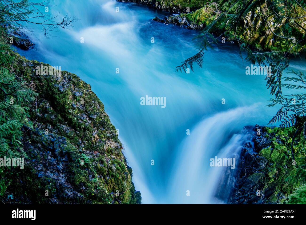 View of waterfall and gorge, Oregon, USA Stock Photo - Alamy