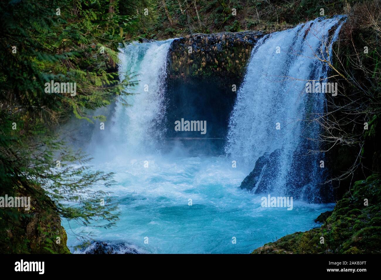 View of waterfall and gorge, Oregon, USA Stock Photo - Alamy