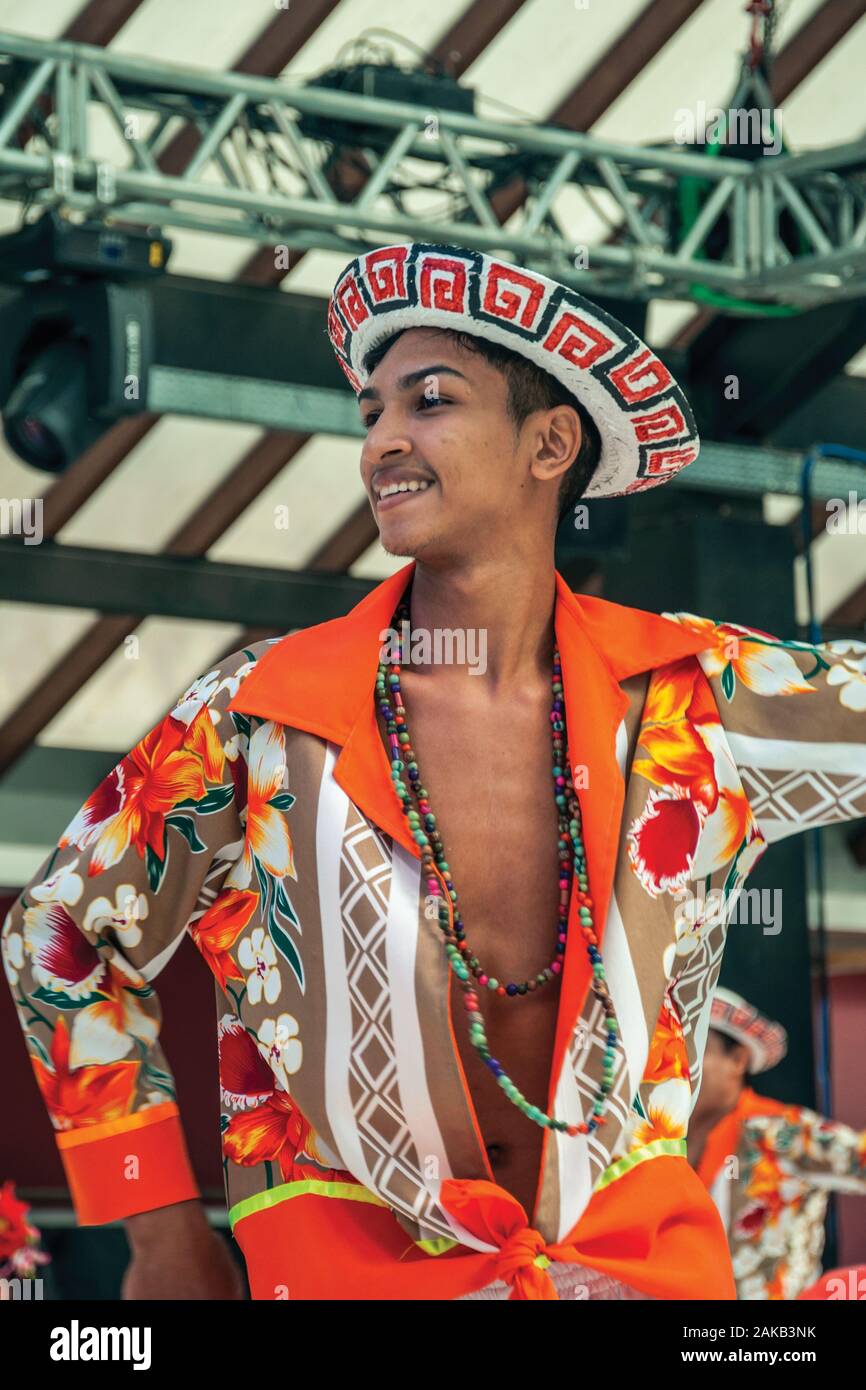 Brazilian male folk dancer doing a typical dance on Folkloric Festival ...
