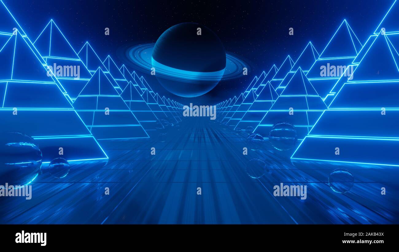 futuristic pyramids 3d rendering illustration Stock Photo - Alamy