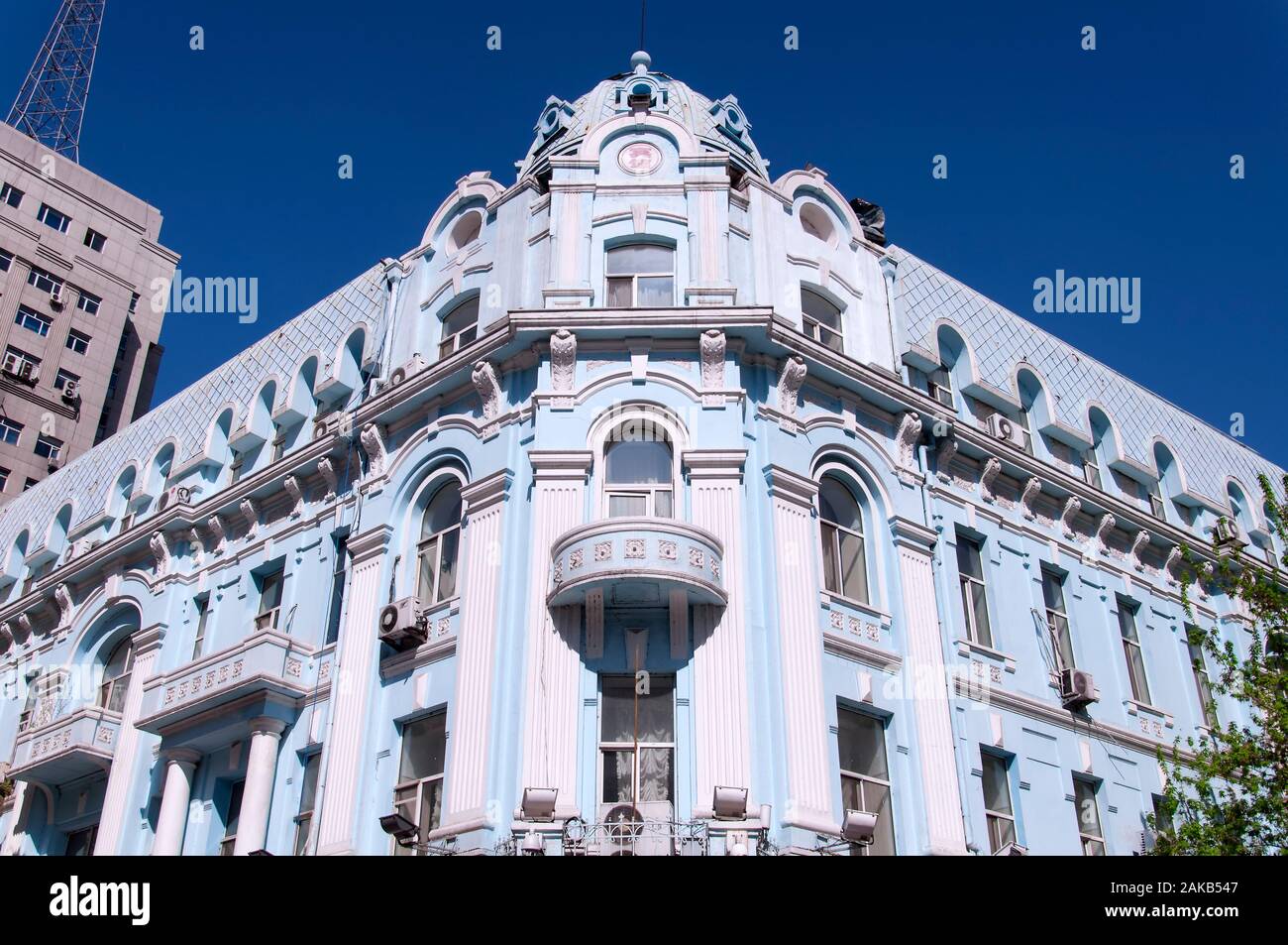 The exterior of a building on Zhongyang street in harbin China located ...