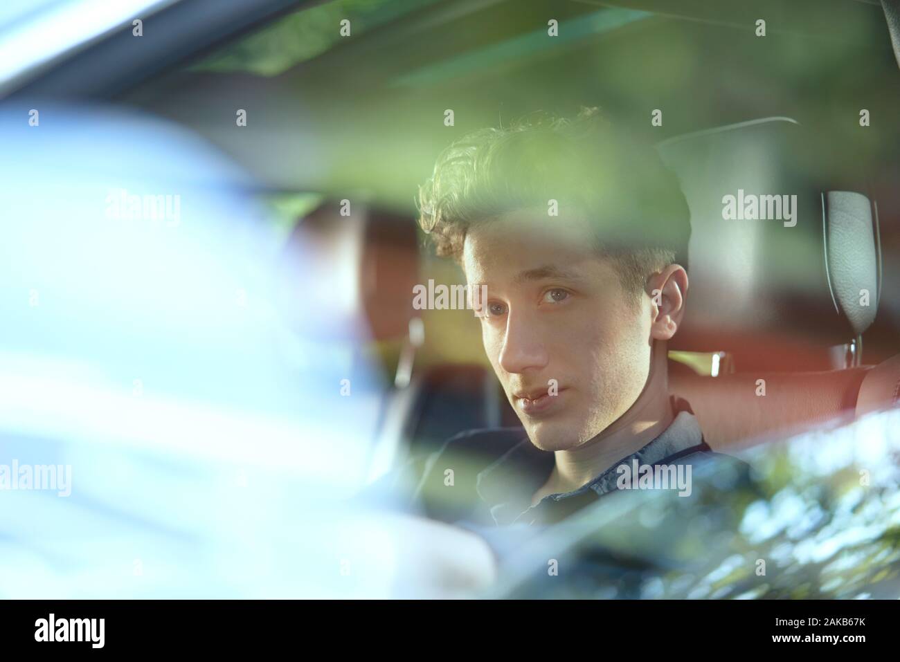 Look inside car young driver hi-res stock photography and images - Alamy