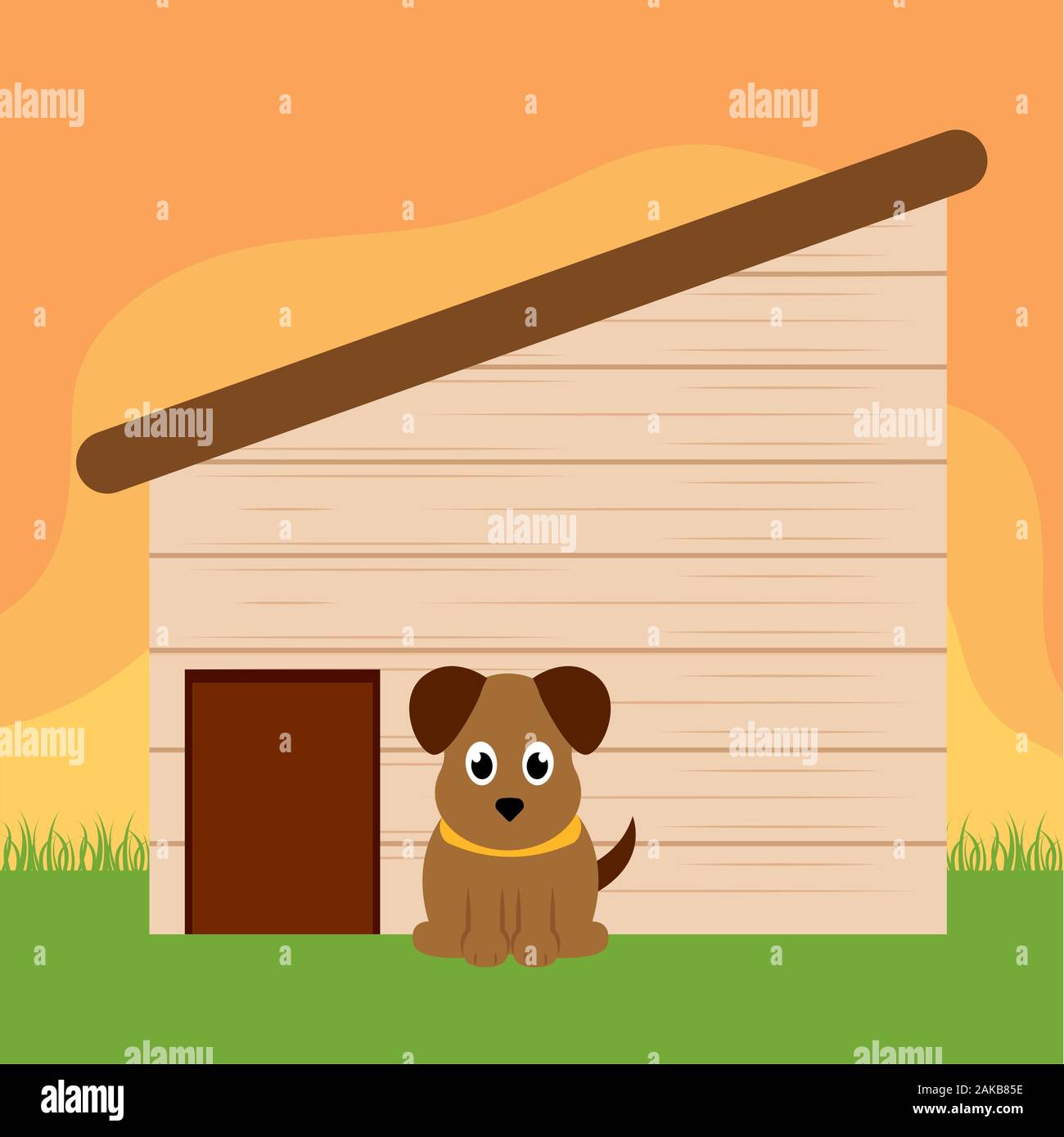Dog in a pet house Stock Vector Image & Art - Alamy