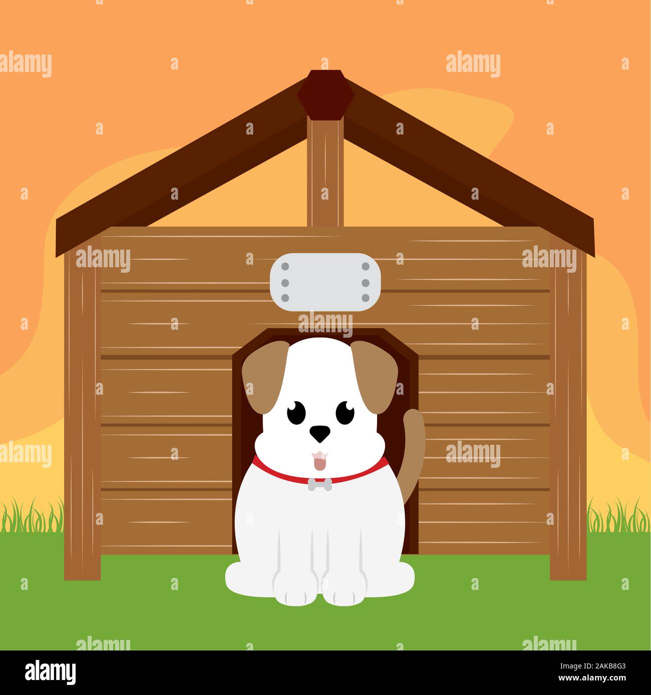 Dog in a pet house Stock Vector Image & Art - Alamy