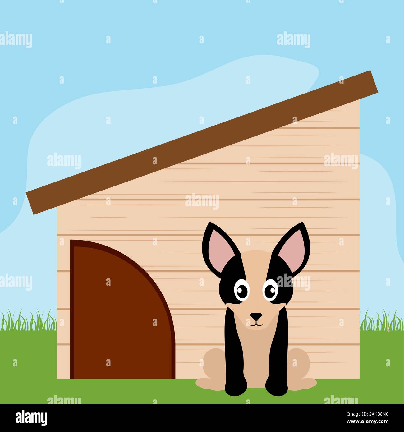 Dog in a pet house Stock Vector Image & Art - Alamy