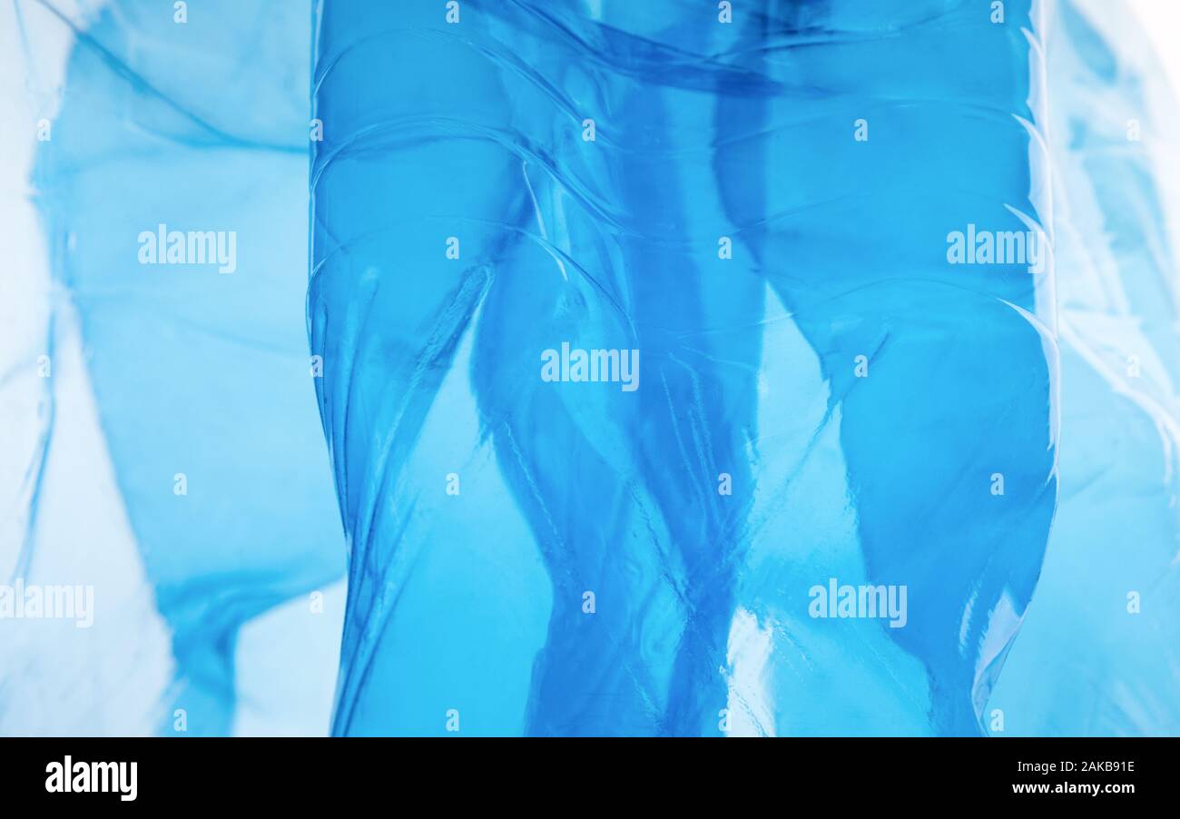 Abstract image of plastic bottles pollution on white background, copy ...