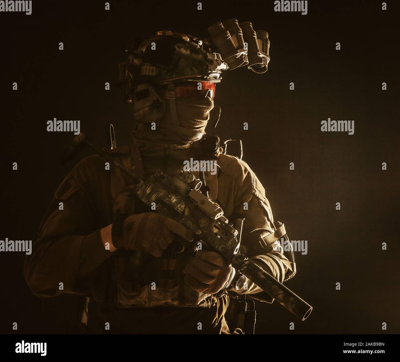 Army special forces tactical group fighter in dark Stock Photo - Alamy