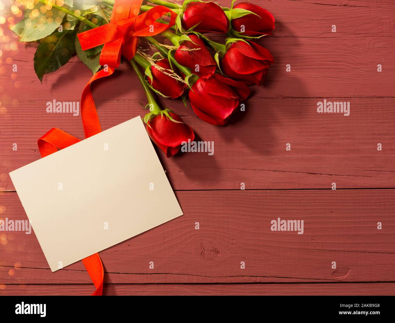Romantic note love red rose hi-res stock photography and images - Alamy