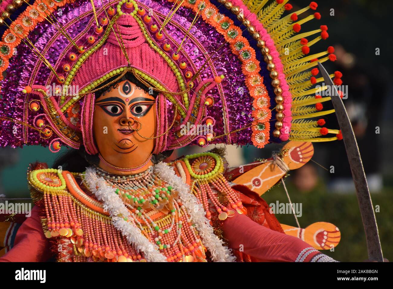 Kolkata, India. 08th Jan, 2020. A village cultural group from Purulia ...