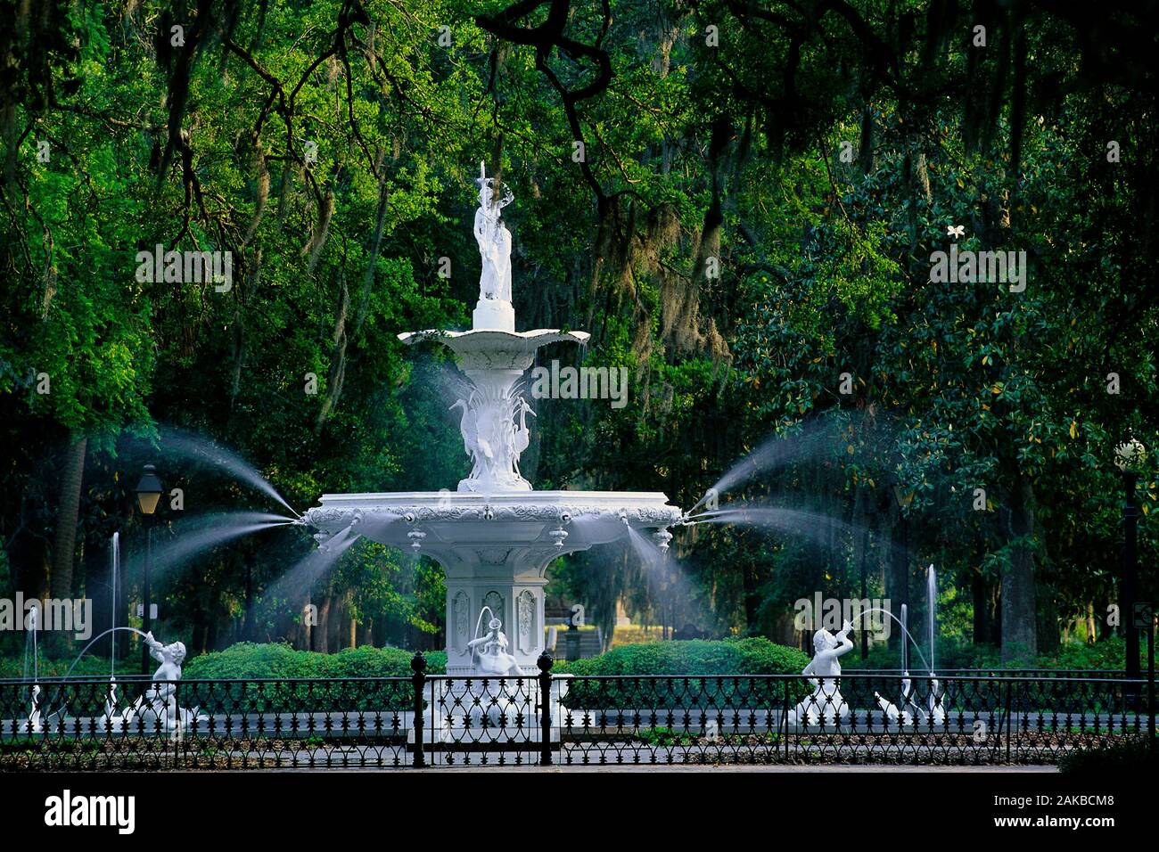 View of fountain in Forsyth Park, Savannah, Georgia, USA Stock Photo - Alamy