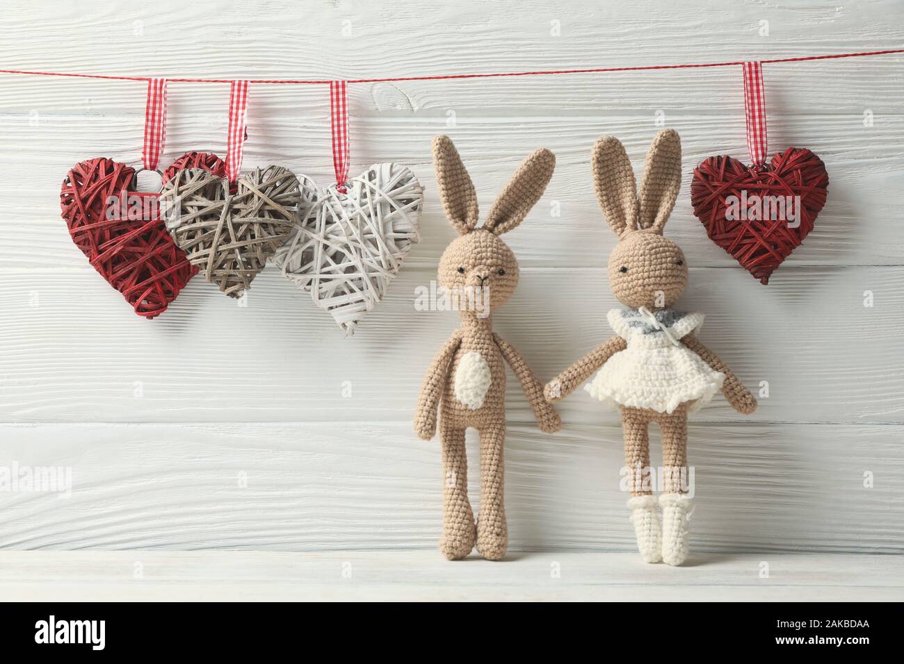 Cute easter couple rabbit heart hi-res stock photography and images - Alamy