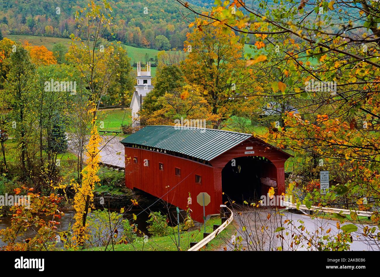 View of covered bridge, Arlington, Vermont, USA Stock Photo - Alamy