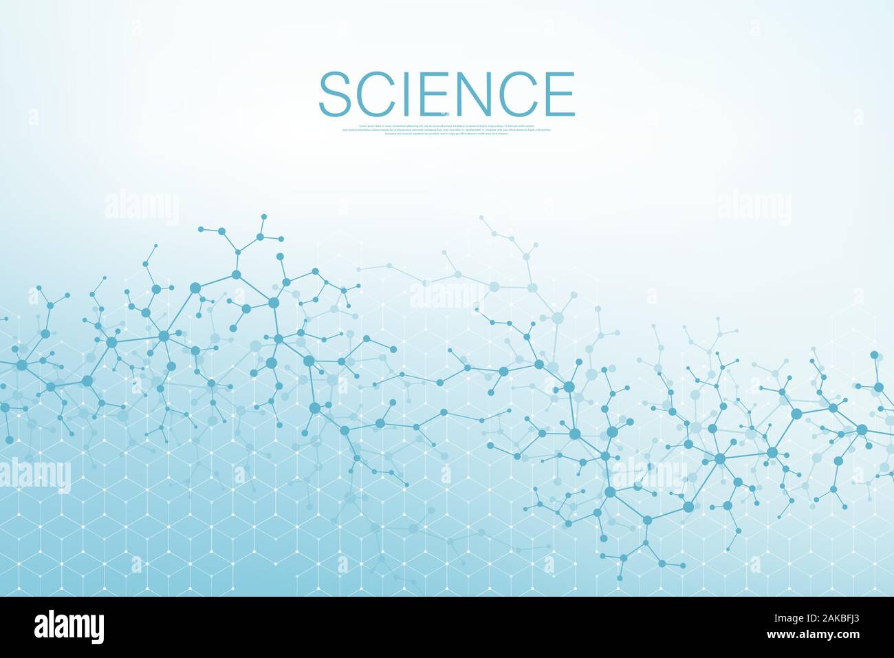 Hexagons abstract background with geometric particles shapes. Science ...